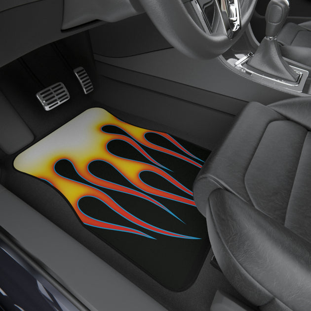 Classic Hot Rod Flame Pinstripe Car Floor Mats (Set of 4 ...