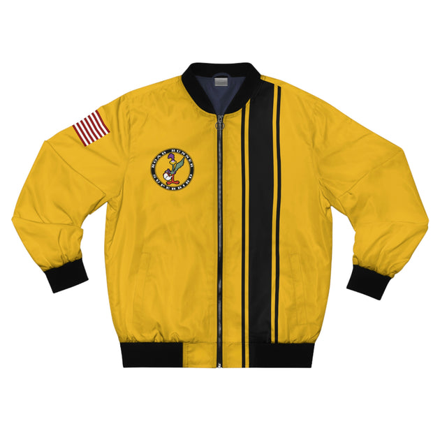 Road Runner Superbird Men's AOP Bomber Jacket Yellow Black Stripe ...